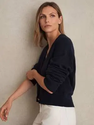 REISS Wool-cashmere Button Cardigan