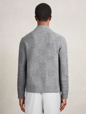 REISS Lisbon 100% Wool Button-through Collared Cardigan