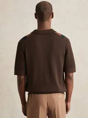 REISS Bradley Cotton Textured-knit Stripe Shirt