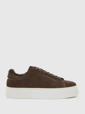 Reiss Gold Tone Sneakers For Women