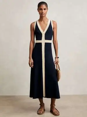 Reiss Contrast Stitching Day Dresses