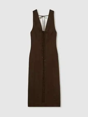 REISS Amelia Lattice-front Midi Dress