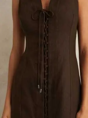 REISS Amelia Lattice-front Midi Dress
