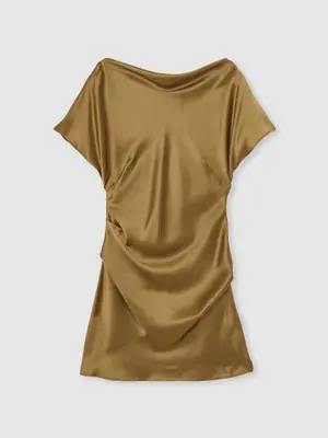 Acler Draped Satin Mini Dress