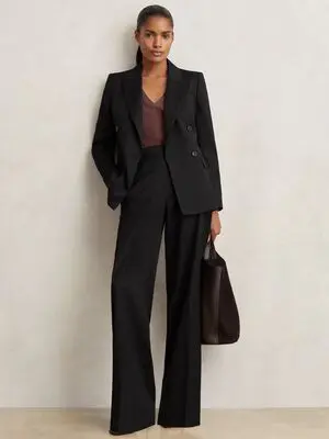 REISS Wool Blend Double Breasted Suit Blazer