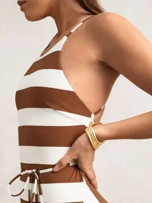 REISS Kennedy Stripe Cross-back Swimsuit