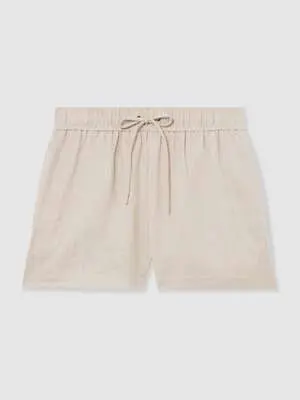 REISS Willow Linen-blend Drawstring Shorts