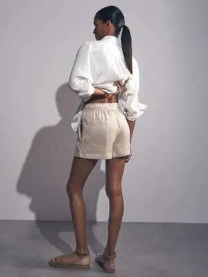 REISS Willow Linen-blend Drawstring Shorts