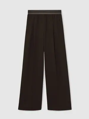 REISS Wide-leg Trousers With Contrast Waistband