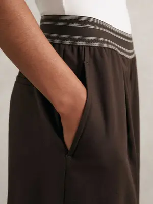 REISS Wide-leg Trousers With Contrast Waistband