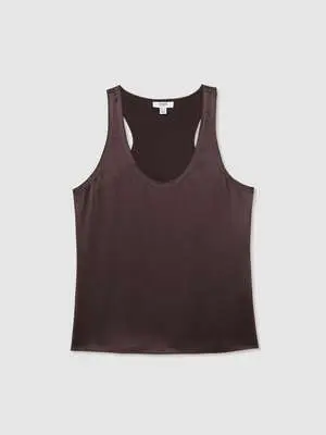 REISS Silk Scoop-neck Vest