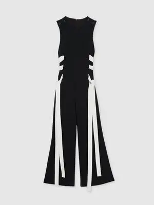 REISS Emma Lace-up Side Wide-leg Jumpsuit