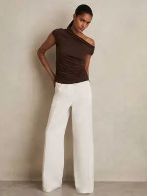 REISS Serena Modal-blend Ruched Off-shoulder Top