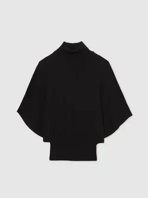 REISS Hadley Wool Batwing Roll-neck Jumper