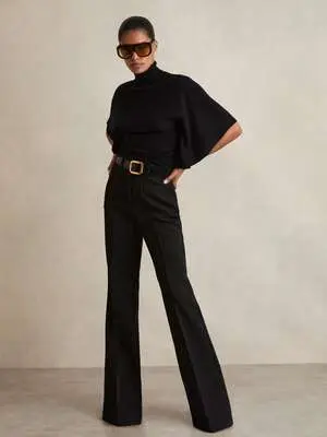REISS Hadley Wool Batwing Roll-neck Jumper