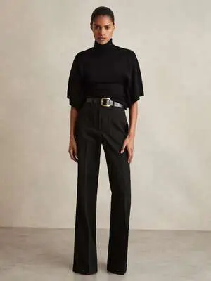 REISS Hadley Wool Batwing Roll-neck Jumper