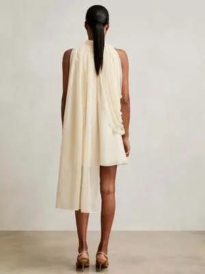 REISS Draped Chiffon Mini Dress