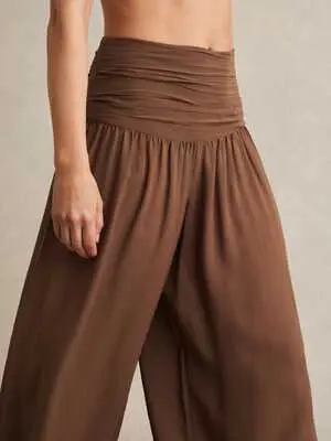 REISS Lola Lyocell Blend Wide Leg Trousers