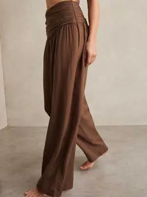REISS Lola Lyocell Blend Wide Leg Trousers