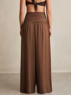 REISS Lola Lyocell Blend Wide Leg Trousers
