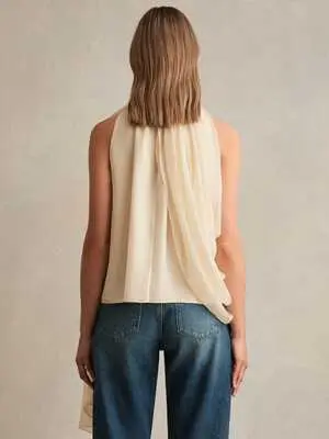 REISS Draped Sleeveless Top
