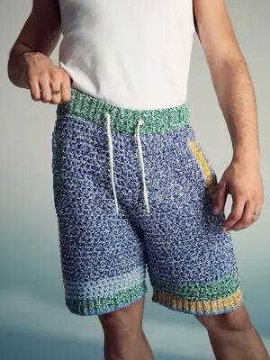 REISS Neptune Tom Daley Crochet Panel Shorts