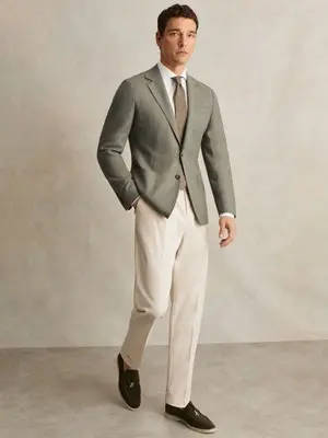 REISS Midnight Wool-blend Single-breasted Blazer Slim-fit