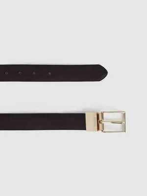REISS Reign Reversible Leather Belt - Black/brown