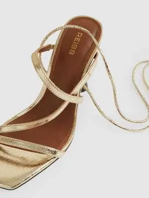 REISS Leather Heeled Sandals