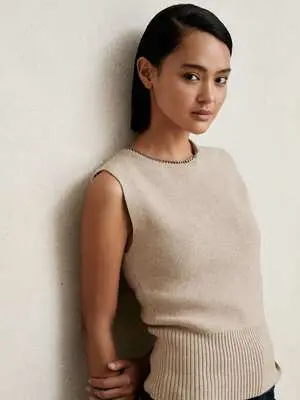 REISS Wool-blend Knitted Vest - Neutral