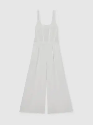REISS Perforated-knit Wide-leg Jumpsuit