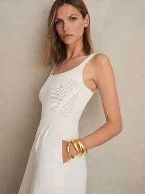 REISS Perforated-knit Wide-leg Jumpsuit