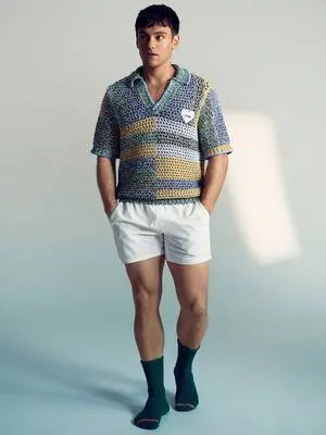 REISS Plato | Tom Daley Crochet Polo Shirt