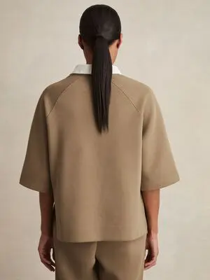 REISS Cotton-blend Interlock Collar Sweatshirt