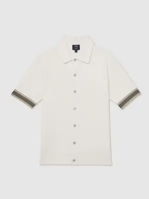 REISS Silva | Ché Textured Cuff-trim Shirt