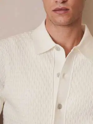REISS Silva | Ché Textured Cuff-trim Shirt