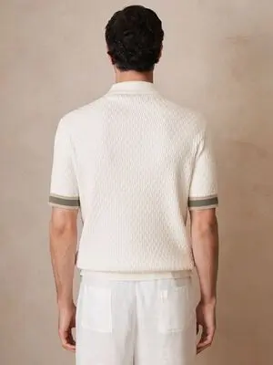 REISS Silva | Ché Textured Cuff-trim Shirt