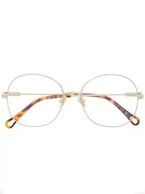 Chloé Round-frame Glasses - Gold