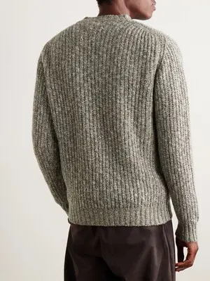 SLOWEAR Incotex Zanone Ribbed Brushed-wool Sweater