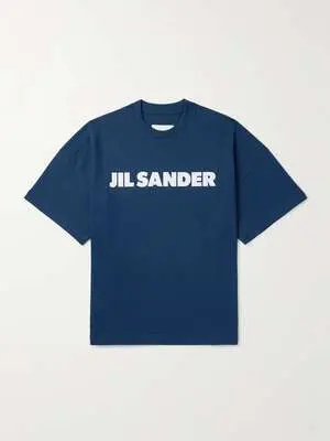 JIL SANDER Jil Sander - Logo-Print Cotton-Jersey T-Shirt - Men - Blue - L Navy