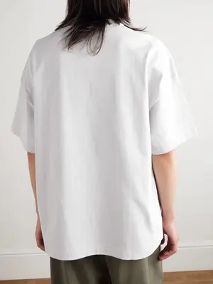 JIL SANDER Logo Print Cotton Jersey T-shirt - Gray