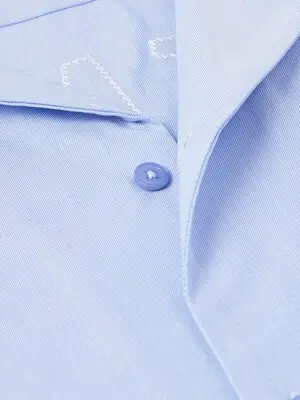 Givenchy Convertible-collar Logo-appliquéd Cotton Oxford Shirt - Blue