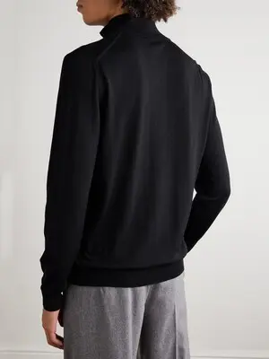 SLOWEAR Incotex Zanone Flexwool Half-zip Sweater - Black