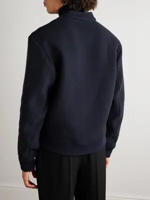 Etro Logo-embroidered Wool-blend Bomber Jacket - Blue