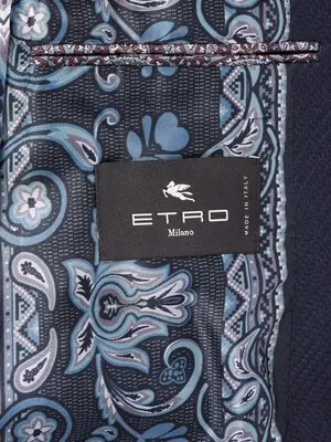 Etro Roma Basketweave Wool Blazer - Blue