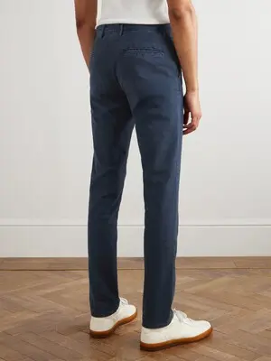 SLOWEAR Slim-fit Garment-dyed Tricochino Trousers