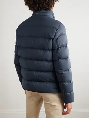 Herno Quilted Twill Down Jacket With Plush Trim
