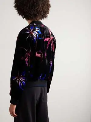 Dries Van Noten Printed Velvet Bomber Jacket