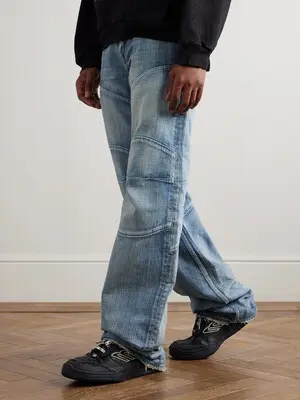 Balenciaga Hampton Logo-appliquéd Distressed Leather Sneakers