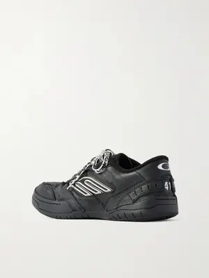 Balenciaga Hampton Logo-appliquéd Distressed Leather Sneakers